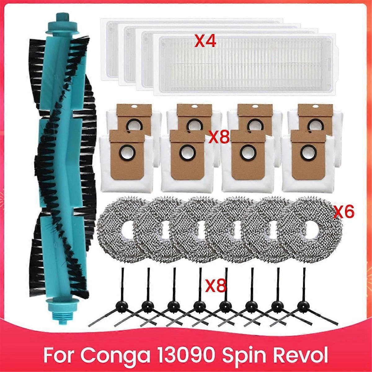 Do Conga 13090 Spin Revol Akcesoria Główna szczotka boczna Filtr HEPA ...