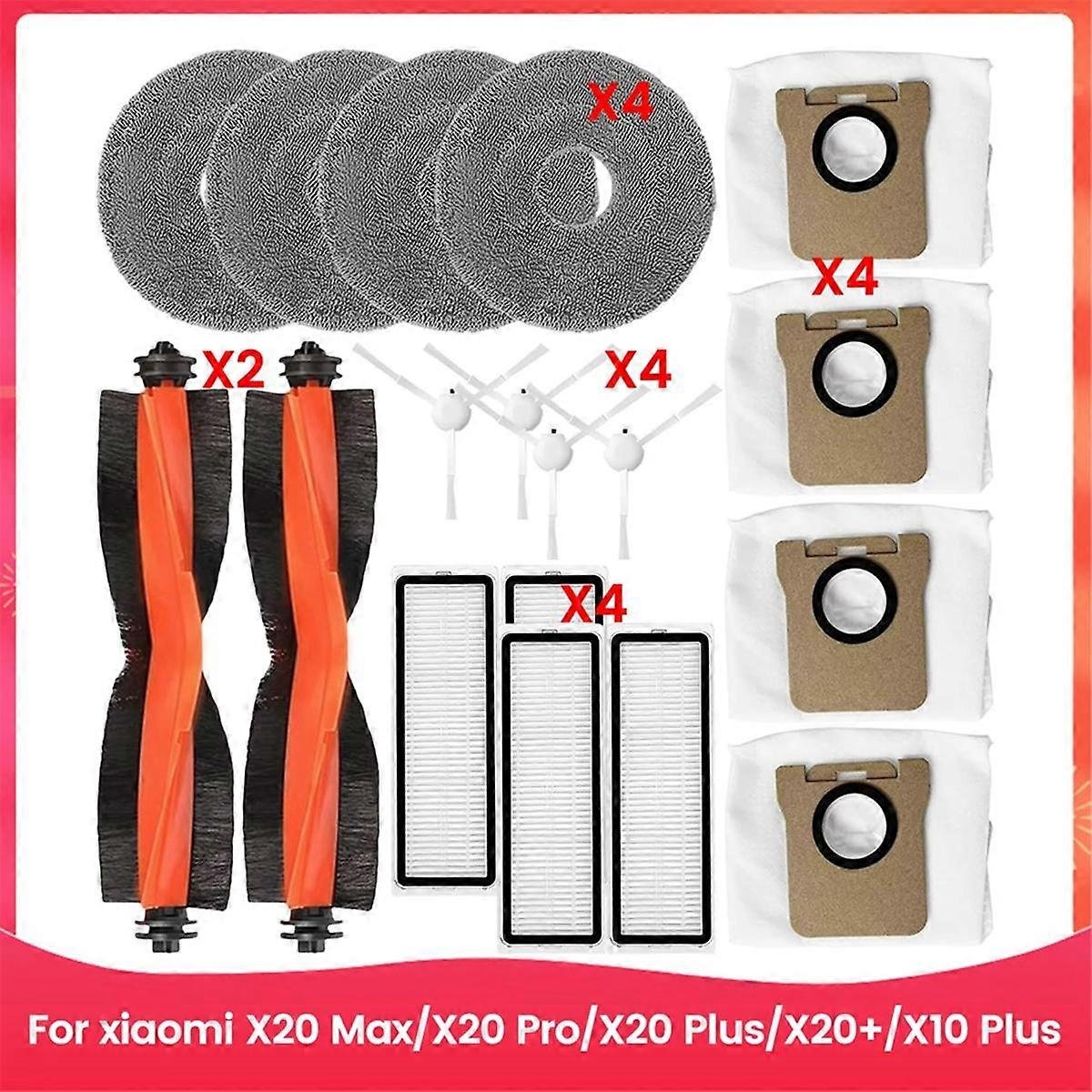 Do robotów odkurzających X20 Max, X20 Pro, X20 Plus, X20+, X10 Plus Główne szczotki boczne ...