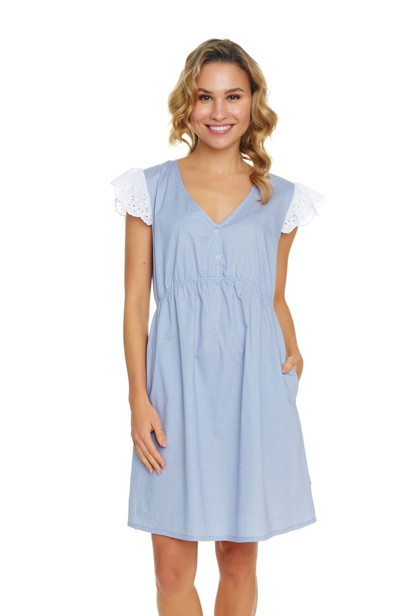 Doctor Nap Błękitna koszula nocna z ozdobną koronką XL - Doctor Nap ...