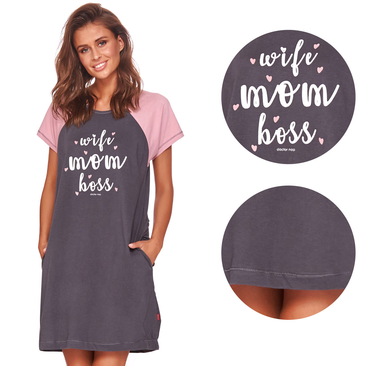 Doctor Nap, Koszula ciążowa, nocna, wygodna, TCB 9700 - Doctor Nap ...