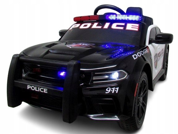 DOGE POLICE SRT CZARNY Auto na akumulator EVA Skóra pilot - Dodge ...