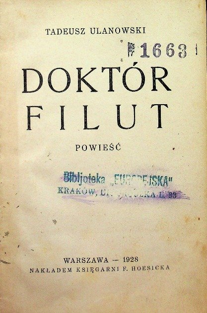 Doktor Filut, 1928 r. - Opracowanie zbiorowe | Książka w Empik