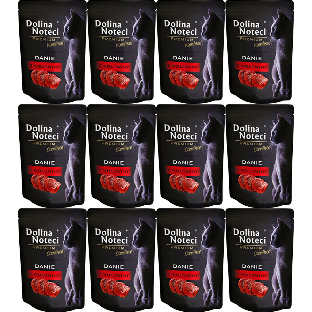Dolina Noteci Premium Danie z wołowiny koty sterilizowane 12x85g ...