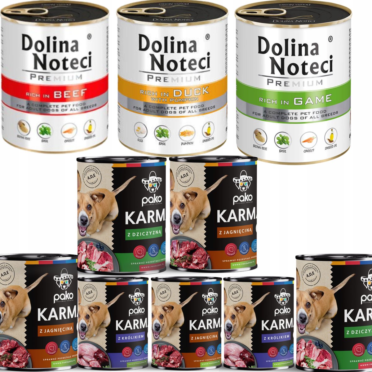 DOLINA NOTECI PREMIUM PAKO MIX KARMA MOKRA PSA PSÓW 800g x 10 SZT. BEZ RYB - Dolina Noteci ...