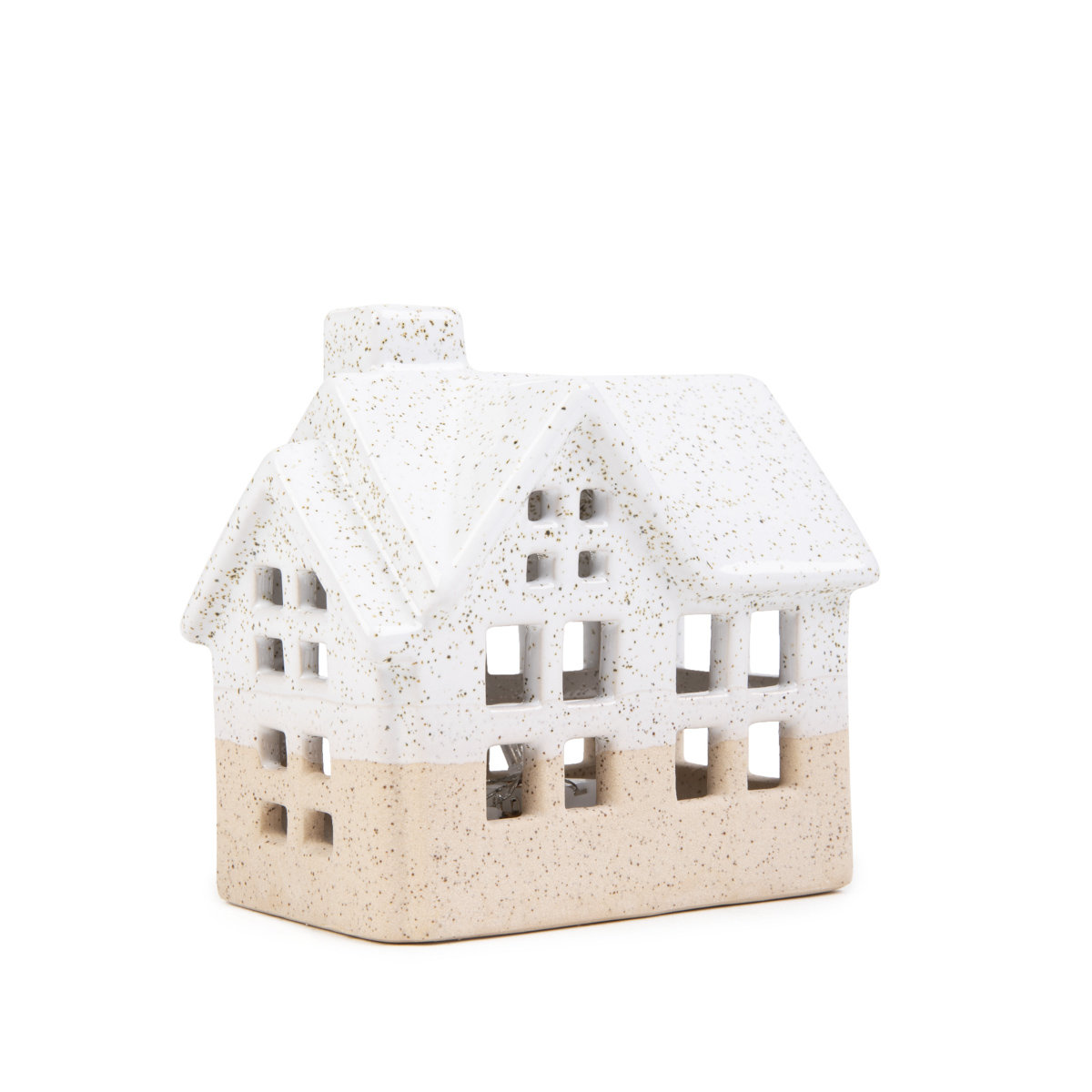 Domek z ledem NAVEN biało-beżowy 9x6x9 cm HOMLA - Homla | Sklep EMPIK.COM