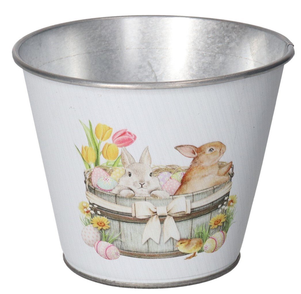 Doniczka Osłonka Metalowa Z Zajączkiem Doniczka Do Stroika - Inna marka ...