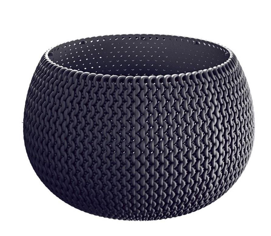 Doniczka PROSPERPLAST Splofy Bowl, antracytowa, 24 cm - PROSPERPLAST ...