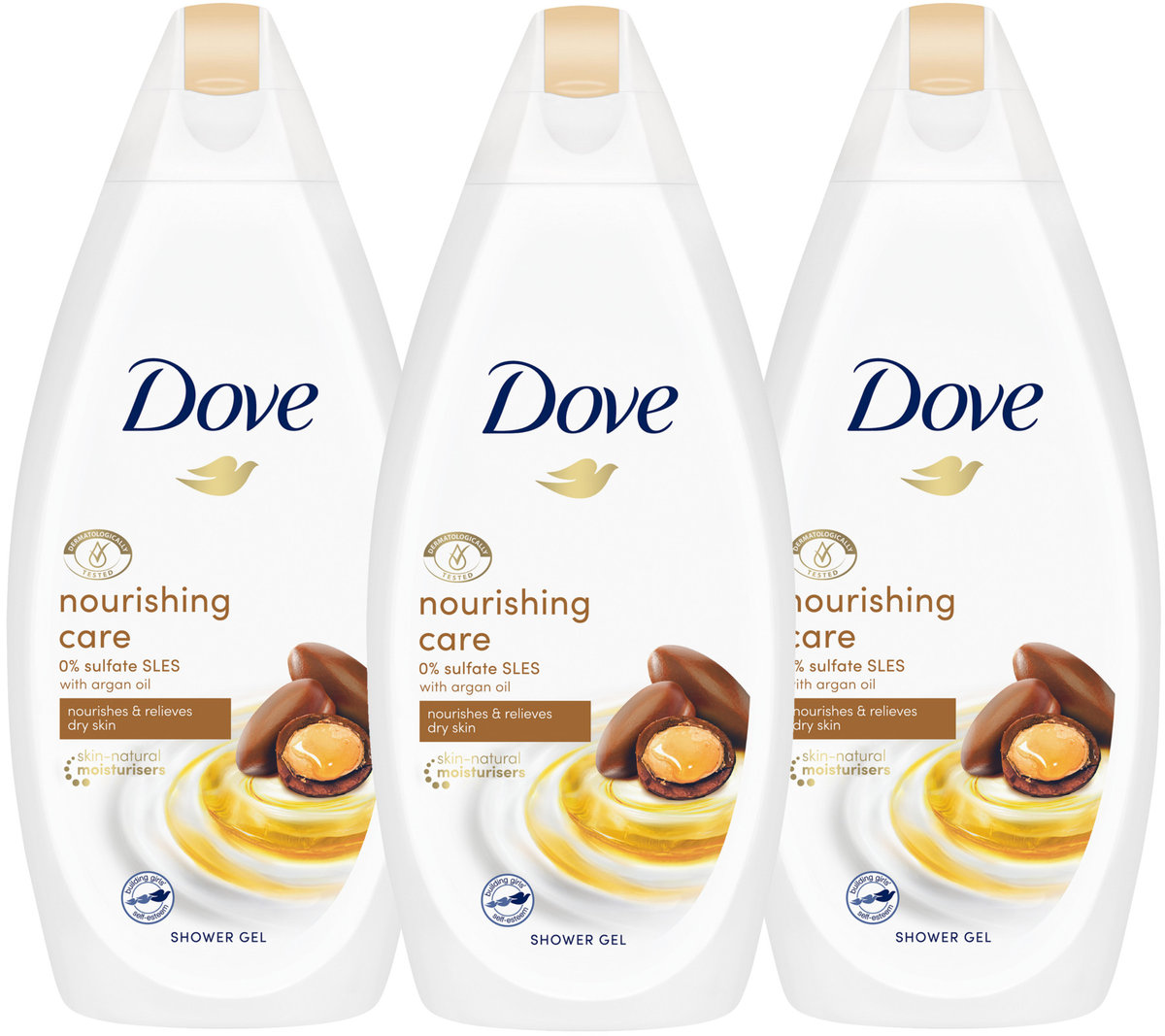 Dove Nourishing Care, Oil Żel pod Prysznic, 3 x 500ml XL | Sklep EMPIK.COM