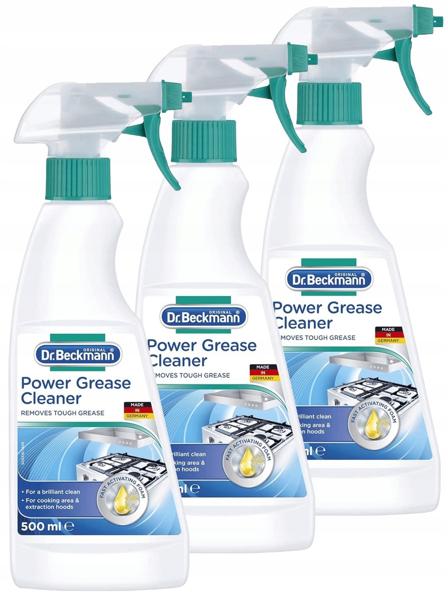 Dr. Beckmann Power Grease Cleaner Odtłuszczacz Do Kuchenek, Okapów 500Ml X3 - Dr.Beckmann ...