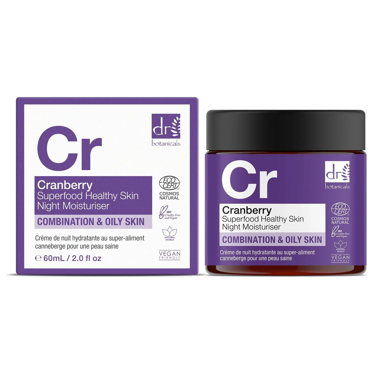 Dr Botanicals Cranberry Superfood Healthy Skin Night Moisturiser 60ml ...