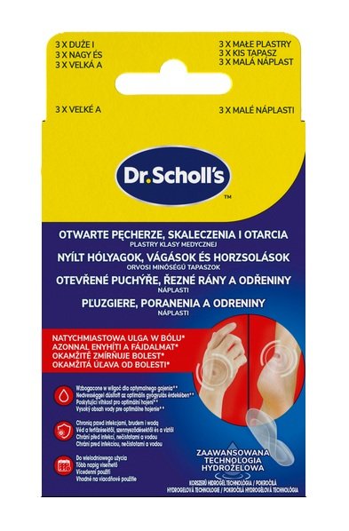 DR.SCHOLL'S PLASTRY NA OTWARTE PĘCHERZE SKALECZENIA I OTARCIA 6 SZTUK ...