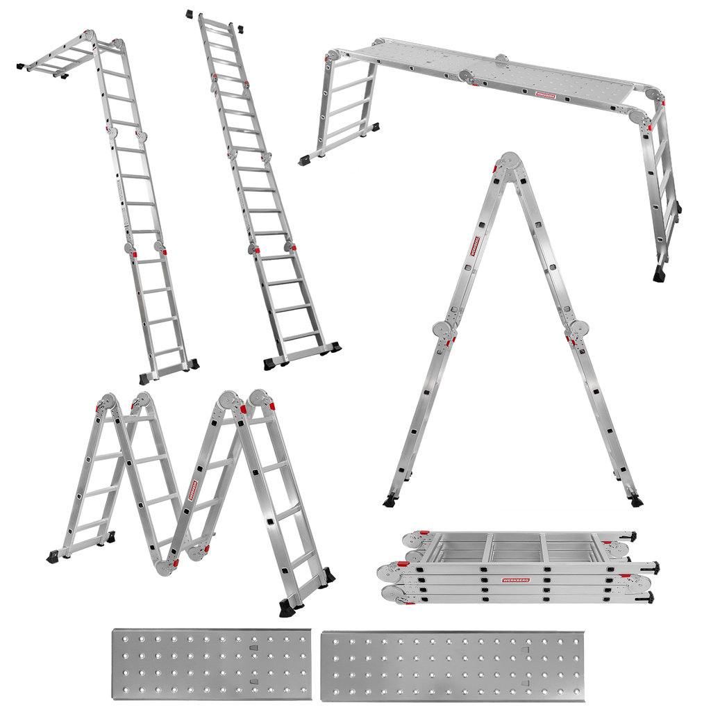 Drabina aluminiowa przegubowa składana wielofunkcyjna WERKBERG 4x4 ...