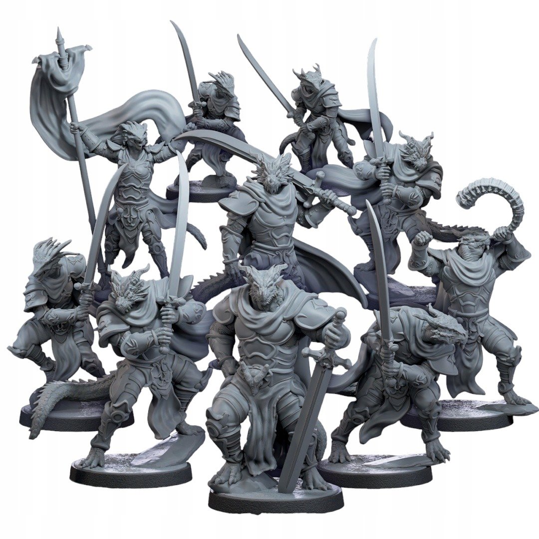 Drakkari Zestaw Dragonborn Knights 8 Fig 12k + BONUS do DND D&D druk 3D ...