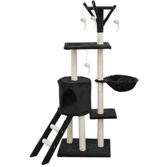 Drapak dla kota JIPSY Black 79 x 34 x 138 cm - 3 platformy, 1 żerdź, 1 ...