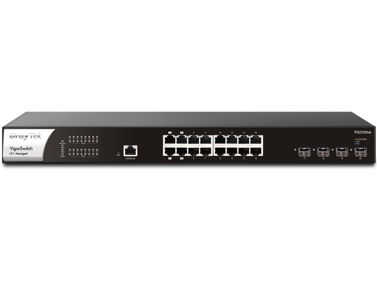 Draytek VigorSwitch PQ2200xb Switch 16x 2.5GbE PoE++,4x 10G SFP+ ...
