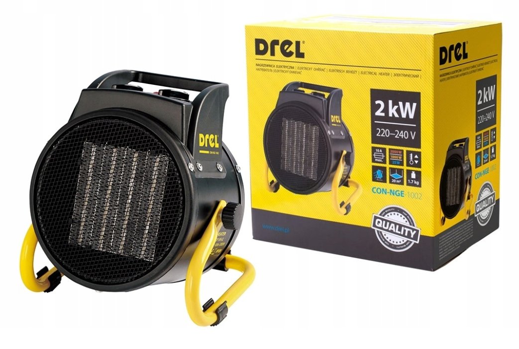 Drel Nagrzewnica Elektryczna Grzejnik Dmuchawa 2Kw 220V CON-NGE-1002 ...