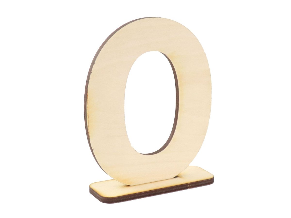 Drewniana dekoracja cyfra 0 z podstawką - 15 cm - Congee.pl | Sklep ...