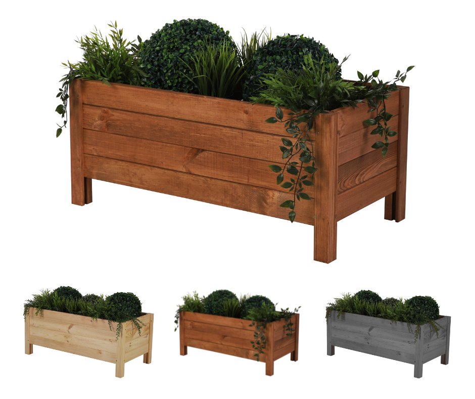 Drewniana donica kwietnik RD-DNC 34x80x40cm Brązowa Drewno sosnowe ...