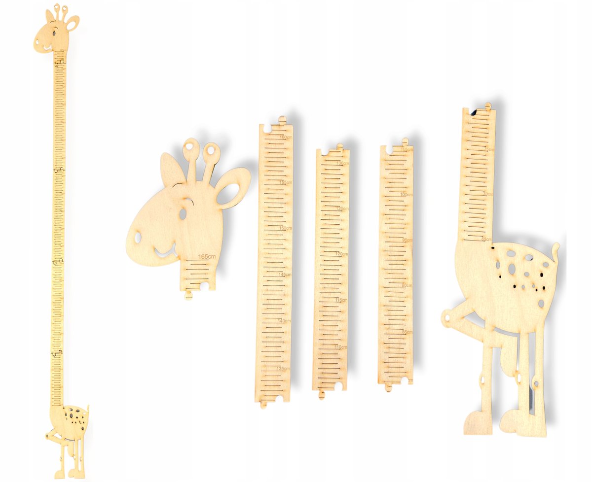 Drewniana Miarka Miara Wzrostu Na Ścianę Dla Dziecka Żyrafa 65-165cm ...