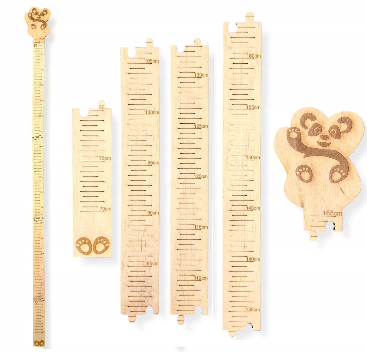 Drewniana Miarka Wzrostu Na Ścianę Dla Dziecka Miś Decoupage Panda 70 ...