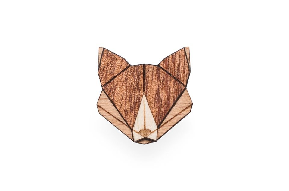 Drewniana przypinka Lis Fox Brooch - Inna marka | Moda Sklep EMPIK.COM