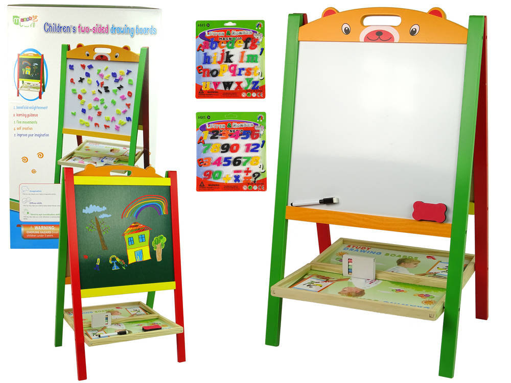 Drewniana Tablica 2W1 Magnesy Pisak Liczby Działania Słowa - Lean Toys ...
