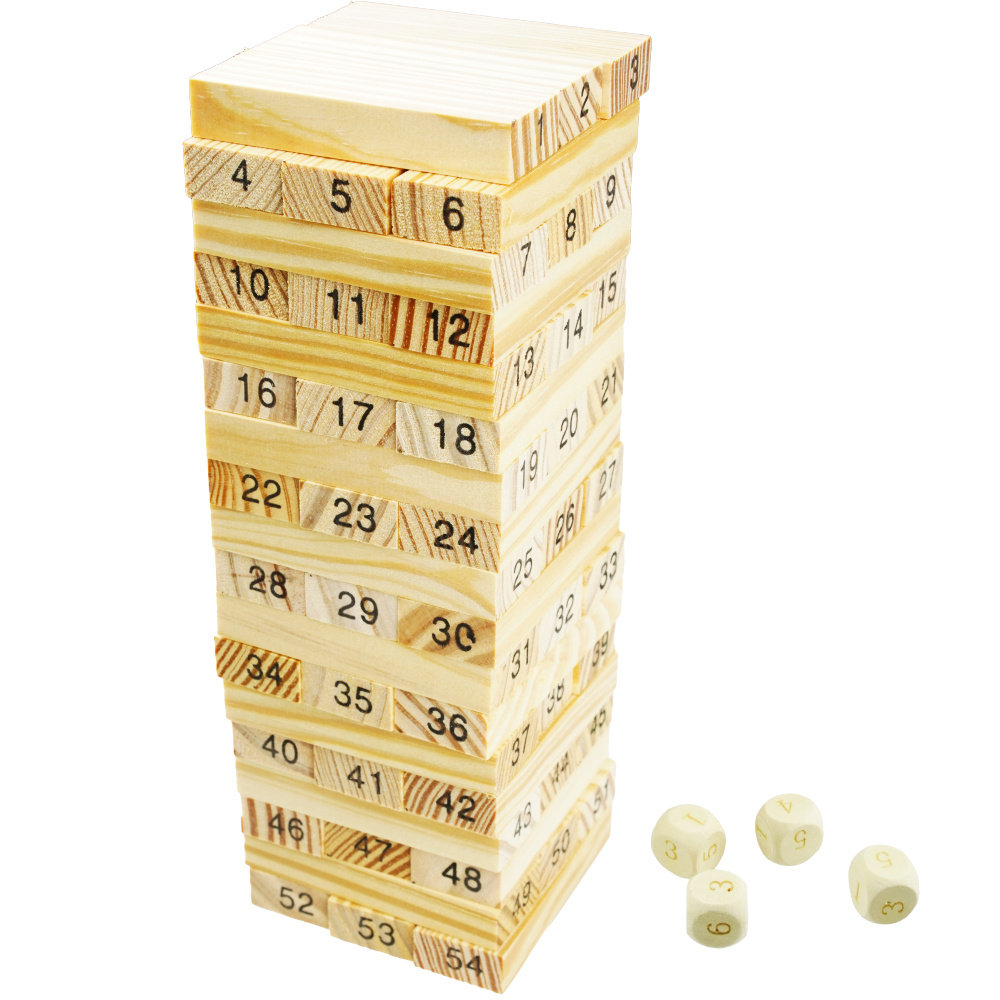 Drewniane klocki puzzle gra 48 el. - KinderSafe | Sklep EMPIK.COM