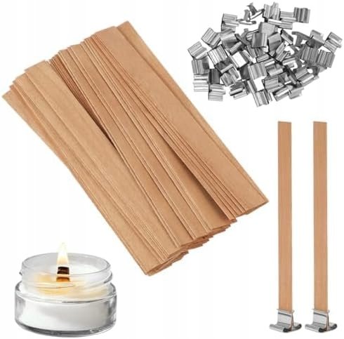 DREWNIANE KNOTY 13 CM DO PRODUKCJI ŚWIEC ZESTAW 50 SZTUK METALOWE ...
