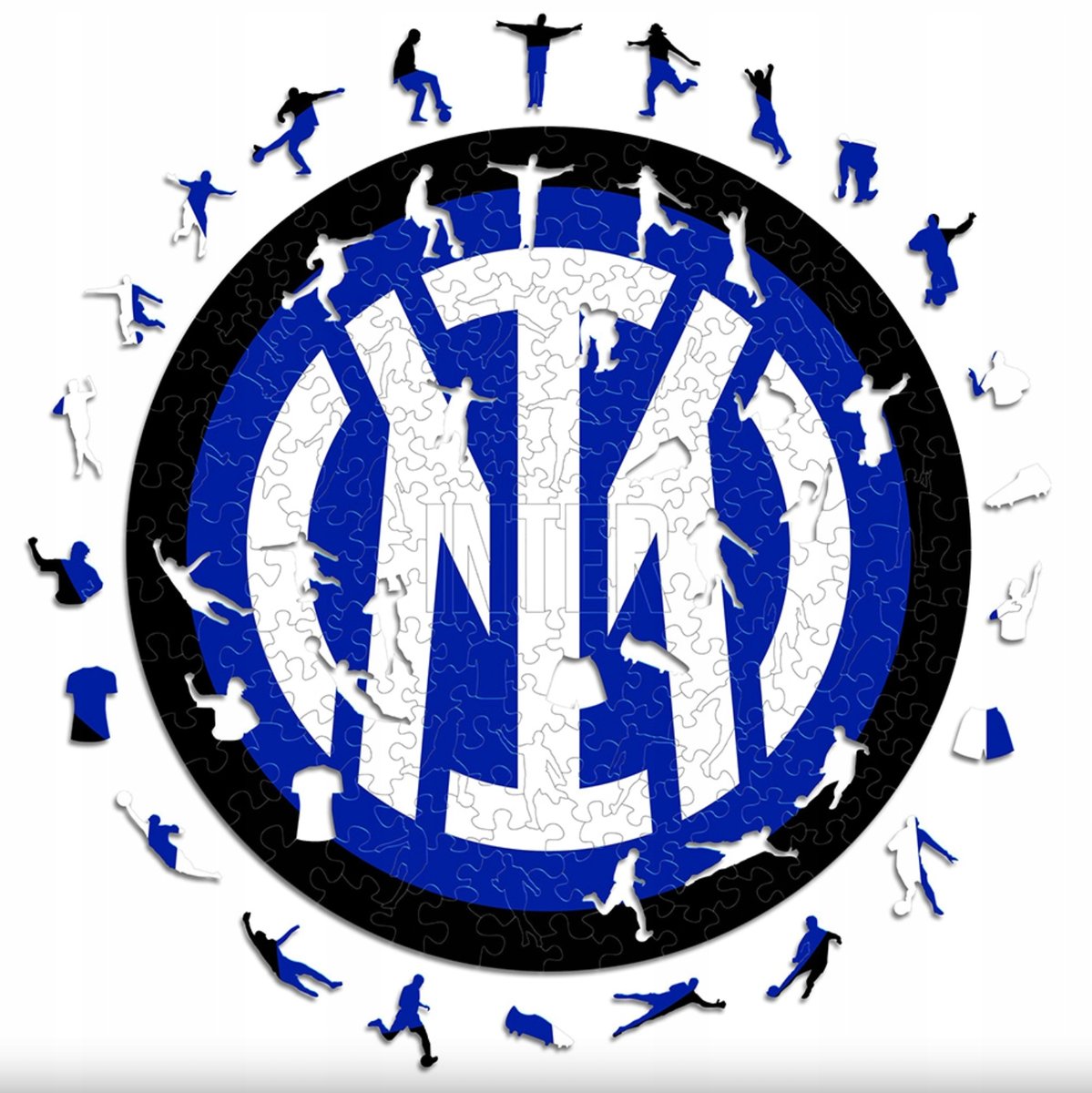 DREWNIANE PUZZLE INTER MEDIOLAN LOGO ROZMIAR M DUŻE A3 150 EL DLA ...