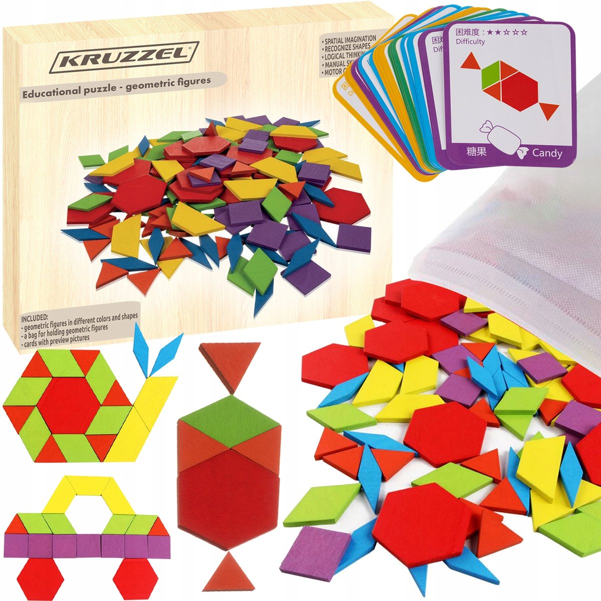 Drewniane Puzzle Układanka Gra Logiczna Mozaika XL - Artemis | Sklep ...
