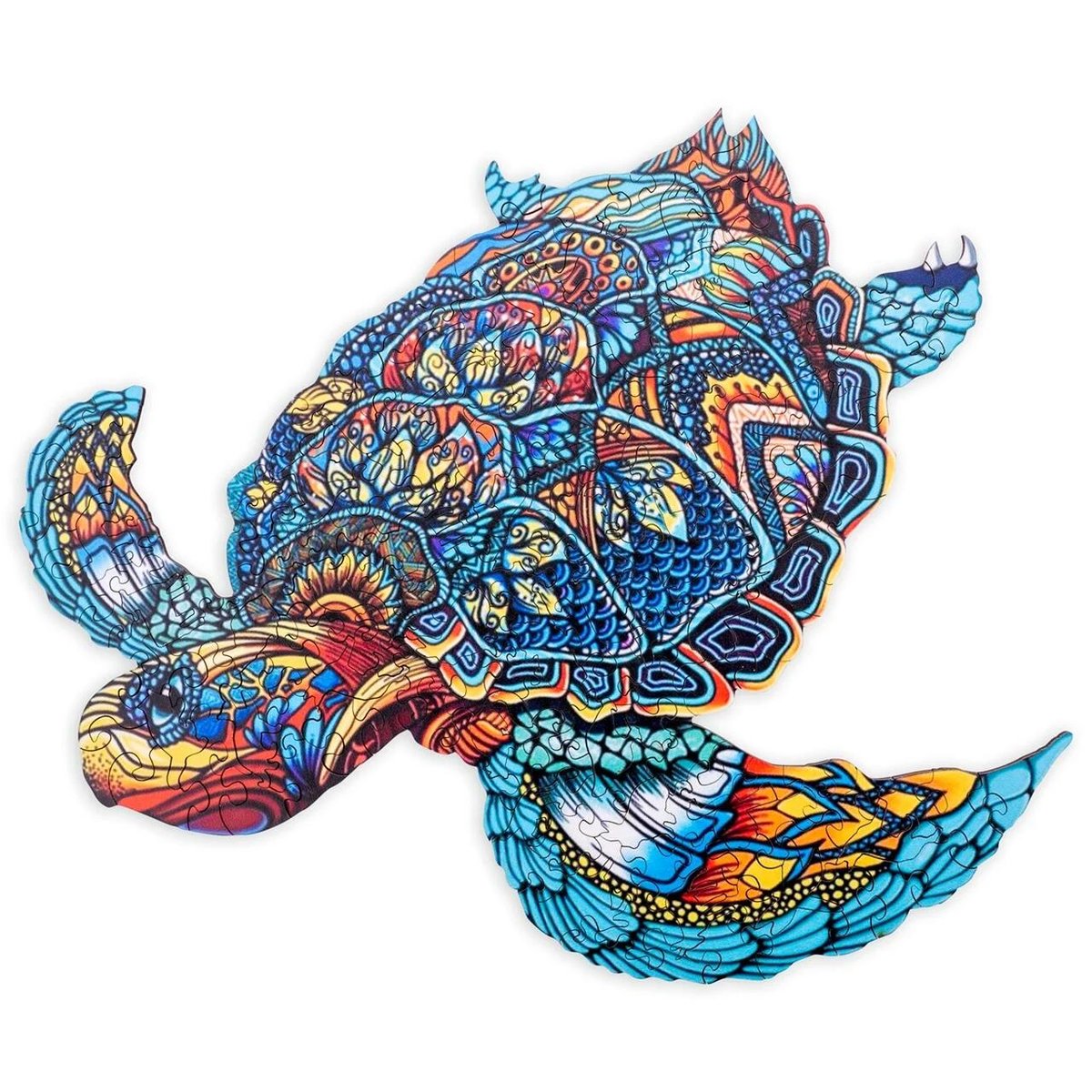 Drewniane Puzzle ŻÓŁW 24x21 cm 128 Elementów w Drewnianym Pudełku ...