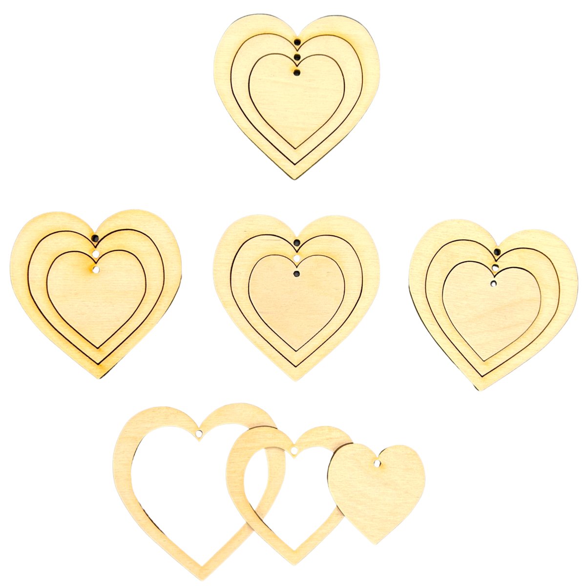 Drewniane Zawieszki Serca Serce Mini Obręcz 15Szt - Clanstore | Sklep EMPIK.COM