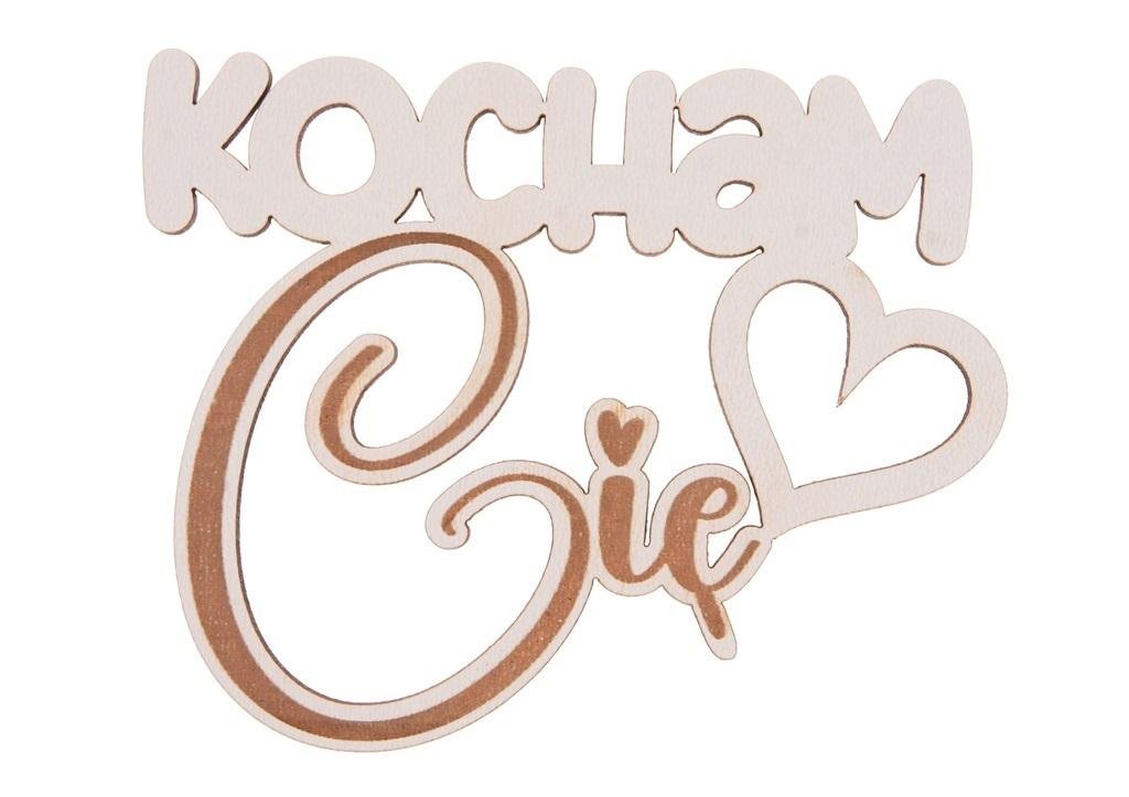 Drewniany napis - Kocham Cię 5szt biały - Inna marka | Przyjęcia i okazje w Sklepie EMPIK.COM