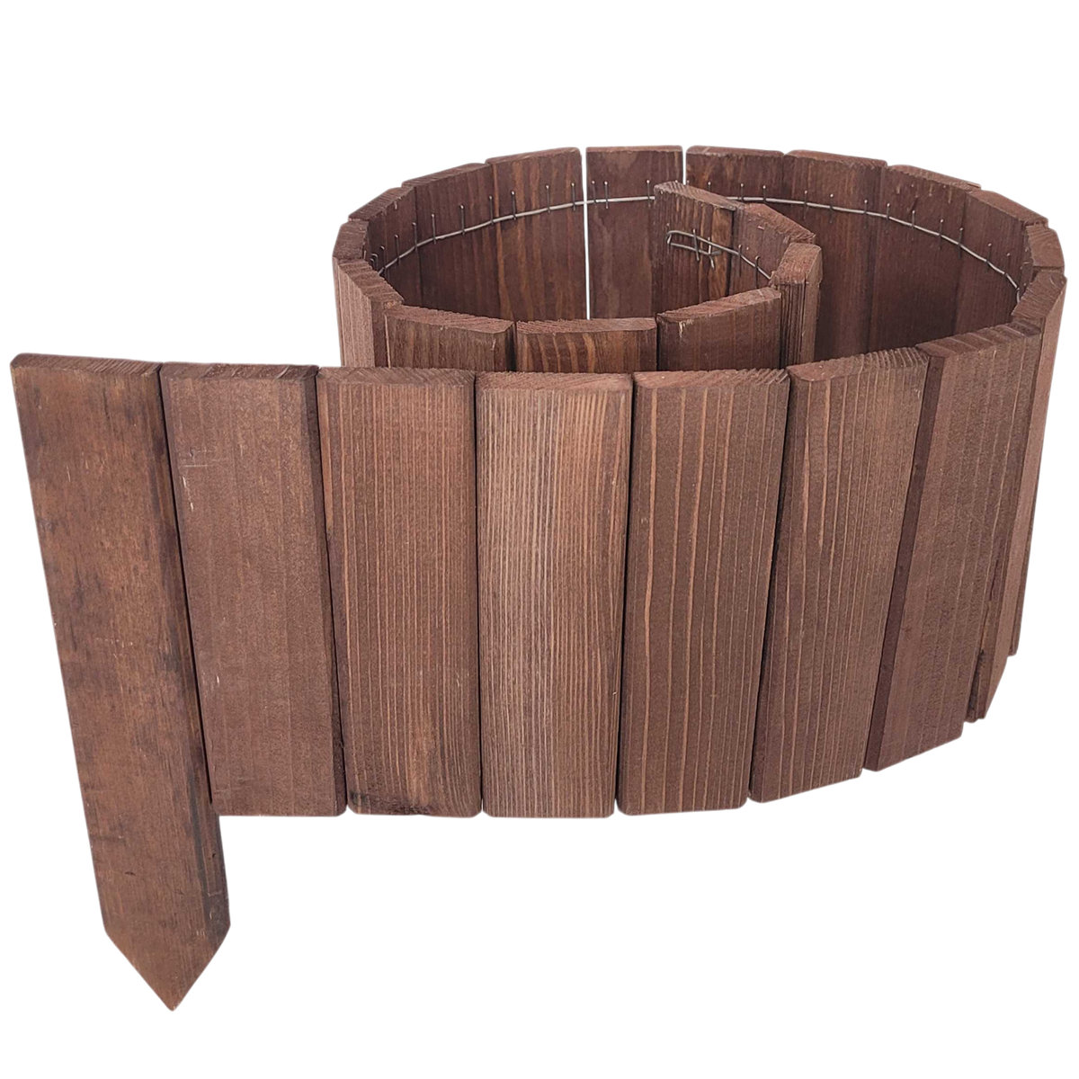 Drewniany płotek ogrodowy 5 szt. 110x20x10cm – brązowe obrzeże do rabat i trawnika 550 cm - Inne ...