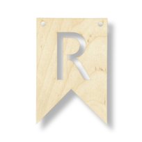 Drewniany Proporczyk Zawieszka do Girlandy Chorągiewka Litera R ...