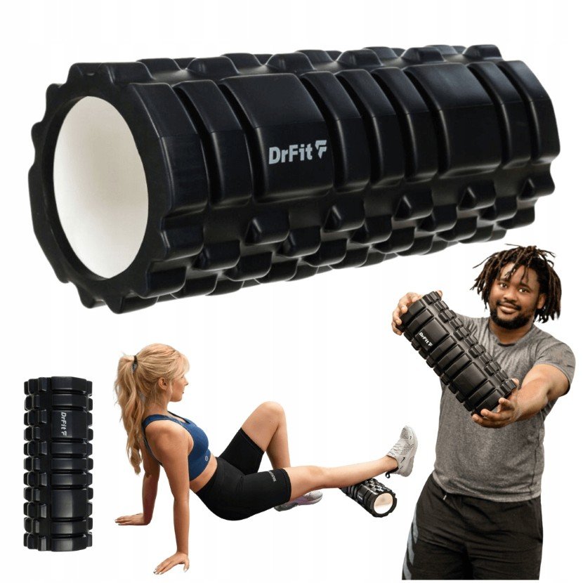 DrFit Wałek Roller z wypustkami masaż rehabilitacja joga czarny ...