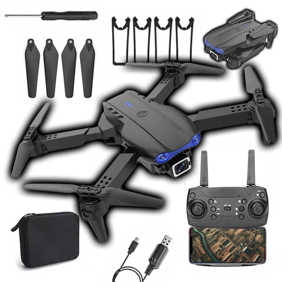 Dron dla dzieci E99 PRO MAX zdalnie sterowany 2x Kamera 4K 1800mAh Wifi ...