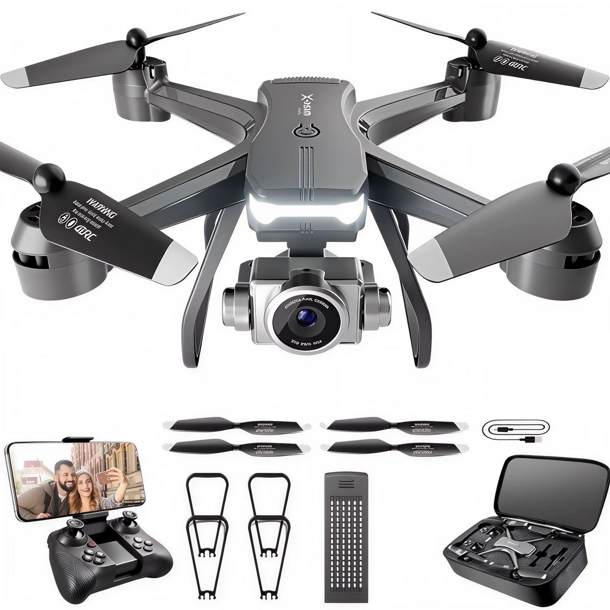 Dron WISE-X mini 4DRC V14 2x KAMERA 4K WiFi FPV SILNIKI BEZSZCZOTKOWE ...