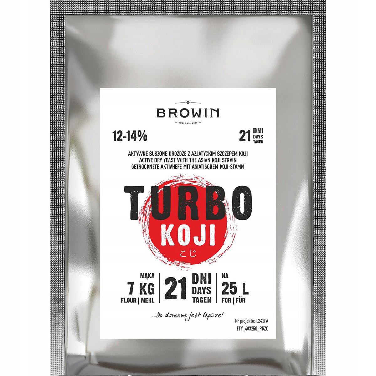 Drożdże gorzelnicze Turbo KOJI 50g bez zacierania 403250 - Browin ...