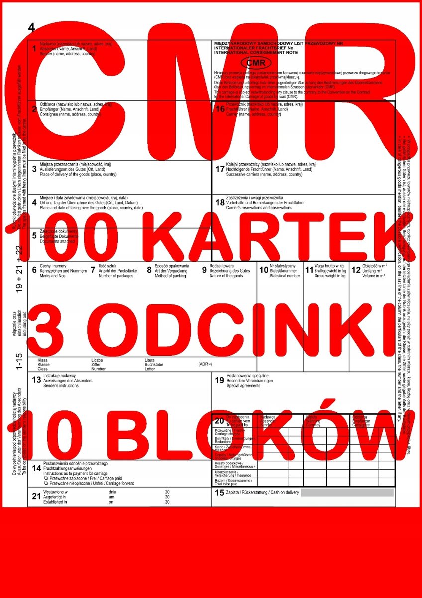 DrukI CMR 100 kartek 3 odc. 33 kpl. x 10 bloków - PAKO | Sklep EMPIK.COM