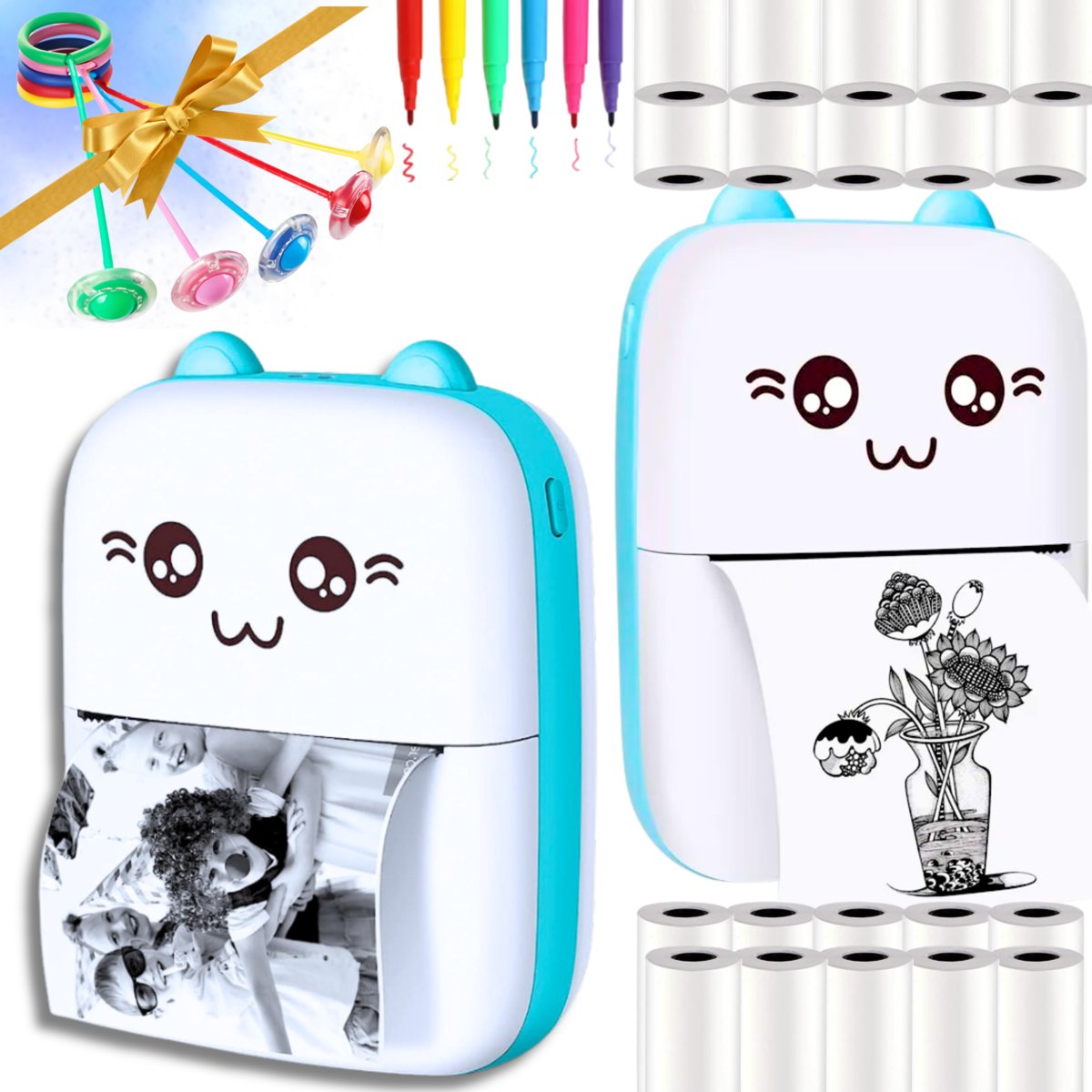 Drukuś Mini Drukarka Termiczna Graficzna Dla Dzieci Rysunki Kolorowanki ...