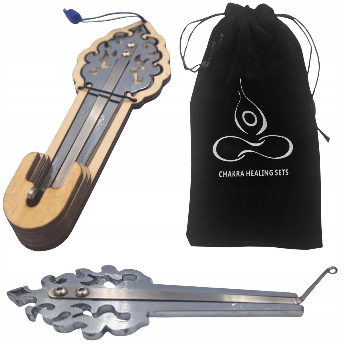 Drumla, harfa wargowa szczękowa Jaw Harp ZESTAW roz. L mongolski ...