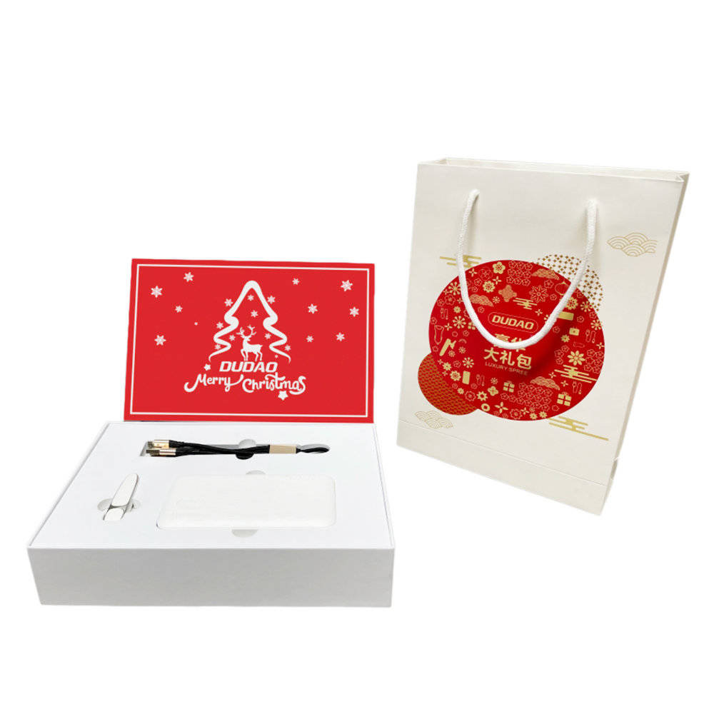 Dudao zestaw prezentowy powerbank 10000mAh K4X, bezprzewodowa słuchawka Bluetooth U7, kabel USB ...