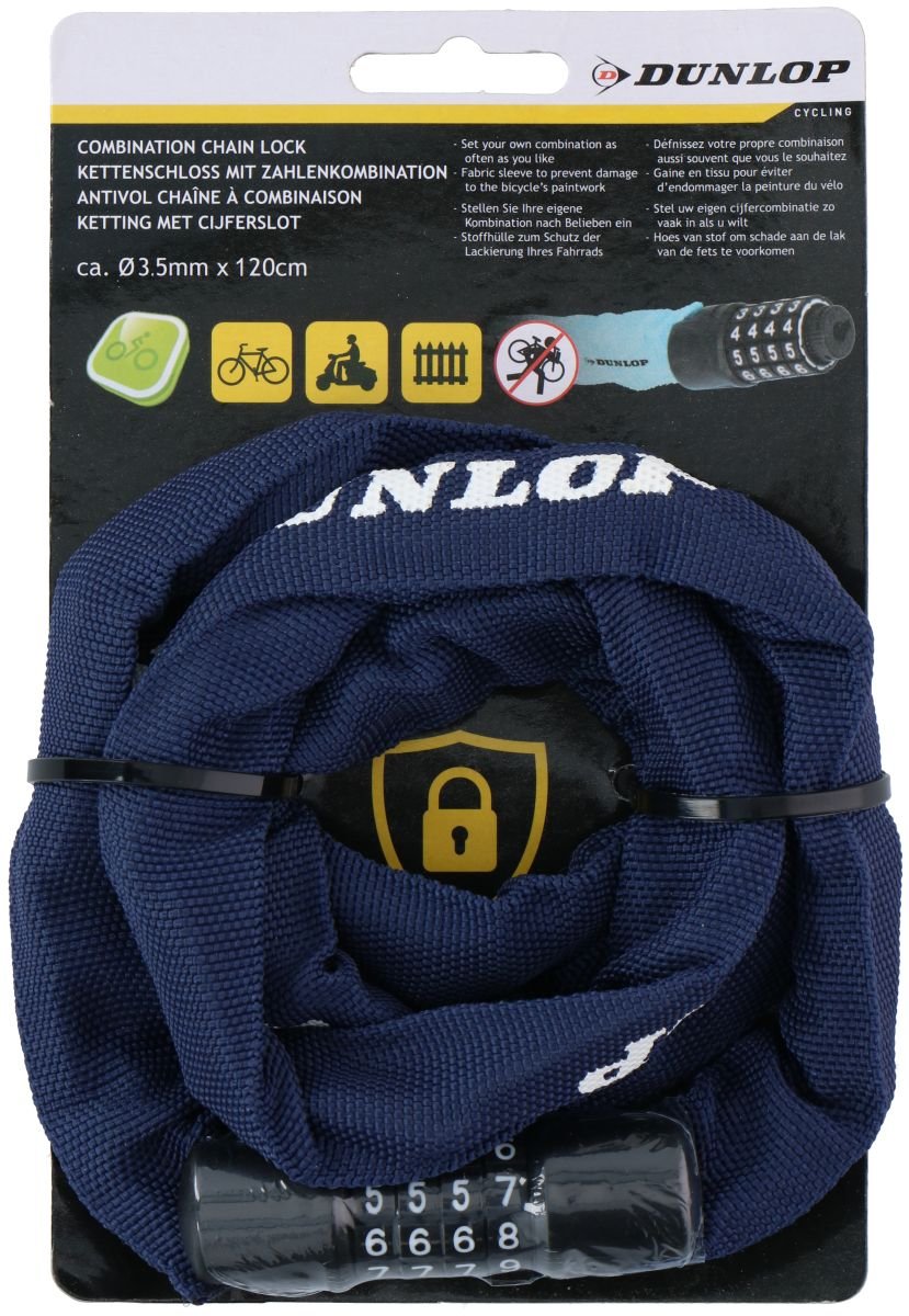 Dunlop, Zapięcie Rowerowe Łańcuch Na Szyfr 120 cm , Granat - Dunlop | Sport Sklep EMPIK.COM