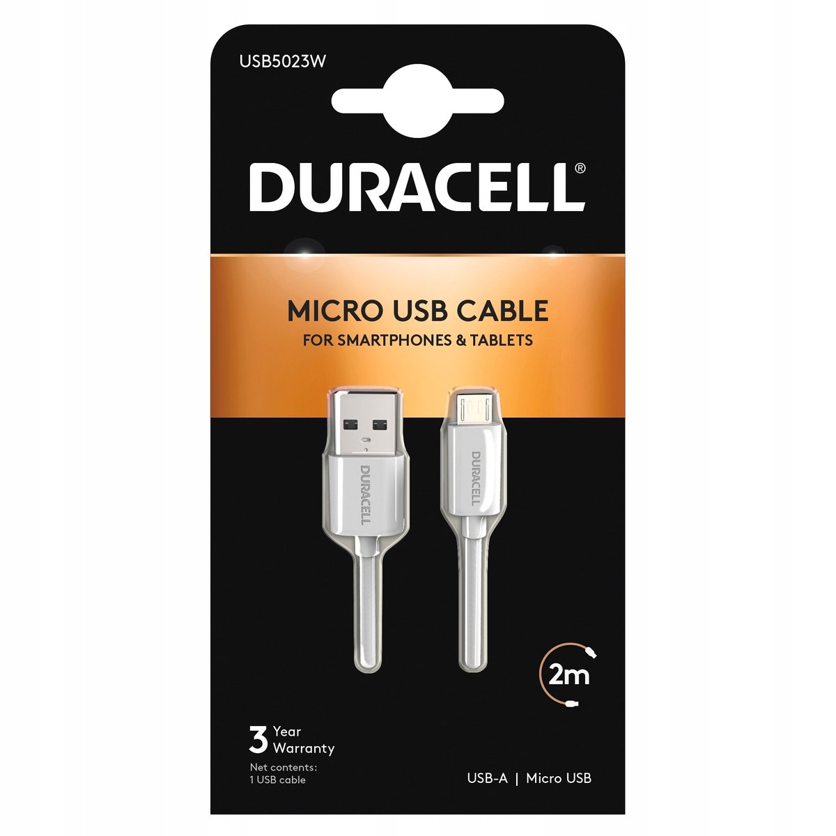 DURACELL 2M Biały Kabel USB-A / Micro-USB - Duracell | Sklep EMPIK.COM
