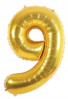 Duża CYFRA balon XXL 100 cm GOLD złoty urodziny 9 - Inna marka ...