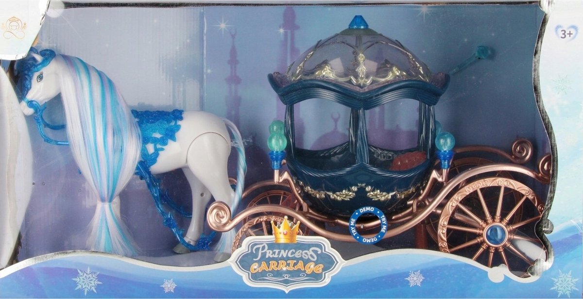 DUŻA KARETA Z CHODZĄCYM KONIEM I ŚWIATŁEM BAJKOWY ZESTAW - Madej ...