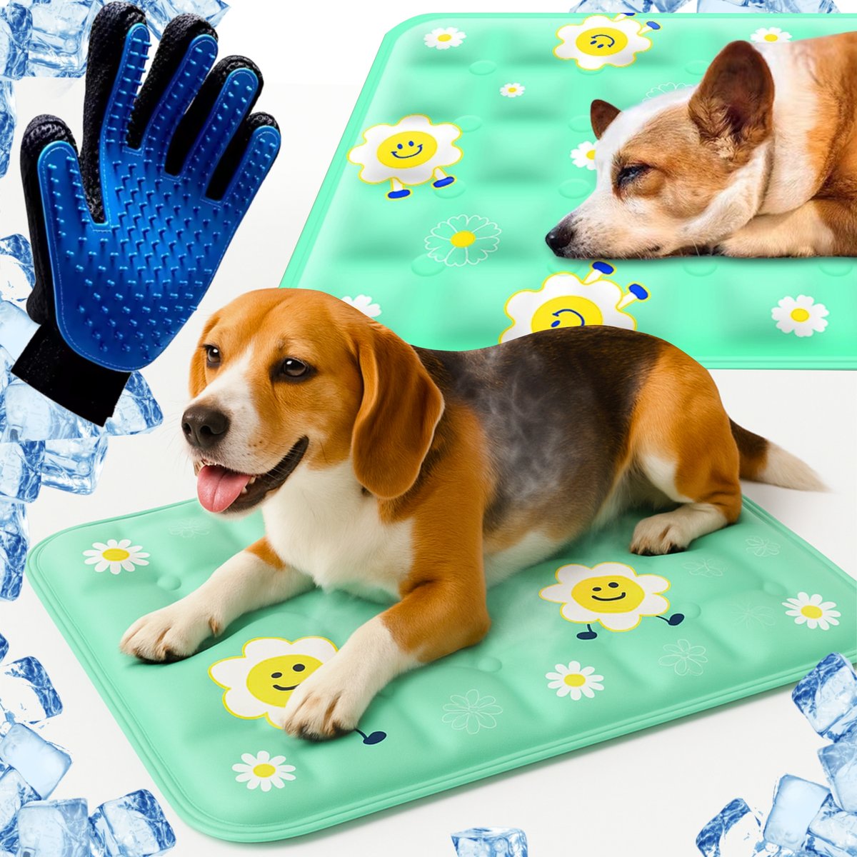 DUŻA MATA CHŁODZĄCA dla psa na LATO UPAŁY 60cm LEGOWISKO DLA PSÓW ...