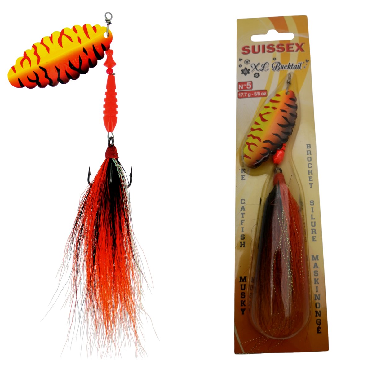 Duża Obrotówka Błystka Suissex Xl Bucktail Fire Tiger 17,7G - Suissex-inc | Sport Sklep EMPIK.COM
