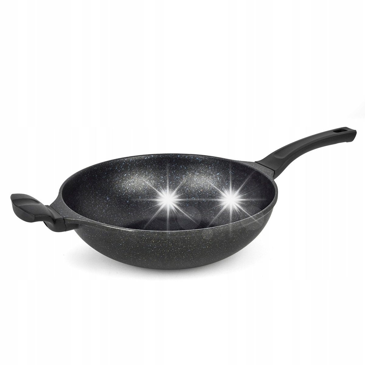 Duża PATELNIA GŁĘBOKA MARMUROWA patelnia WOK na indukcję 30cm ...